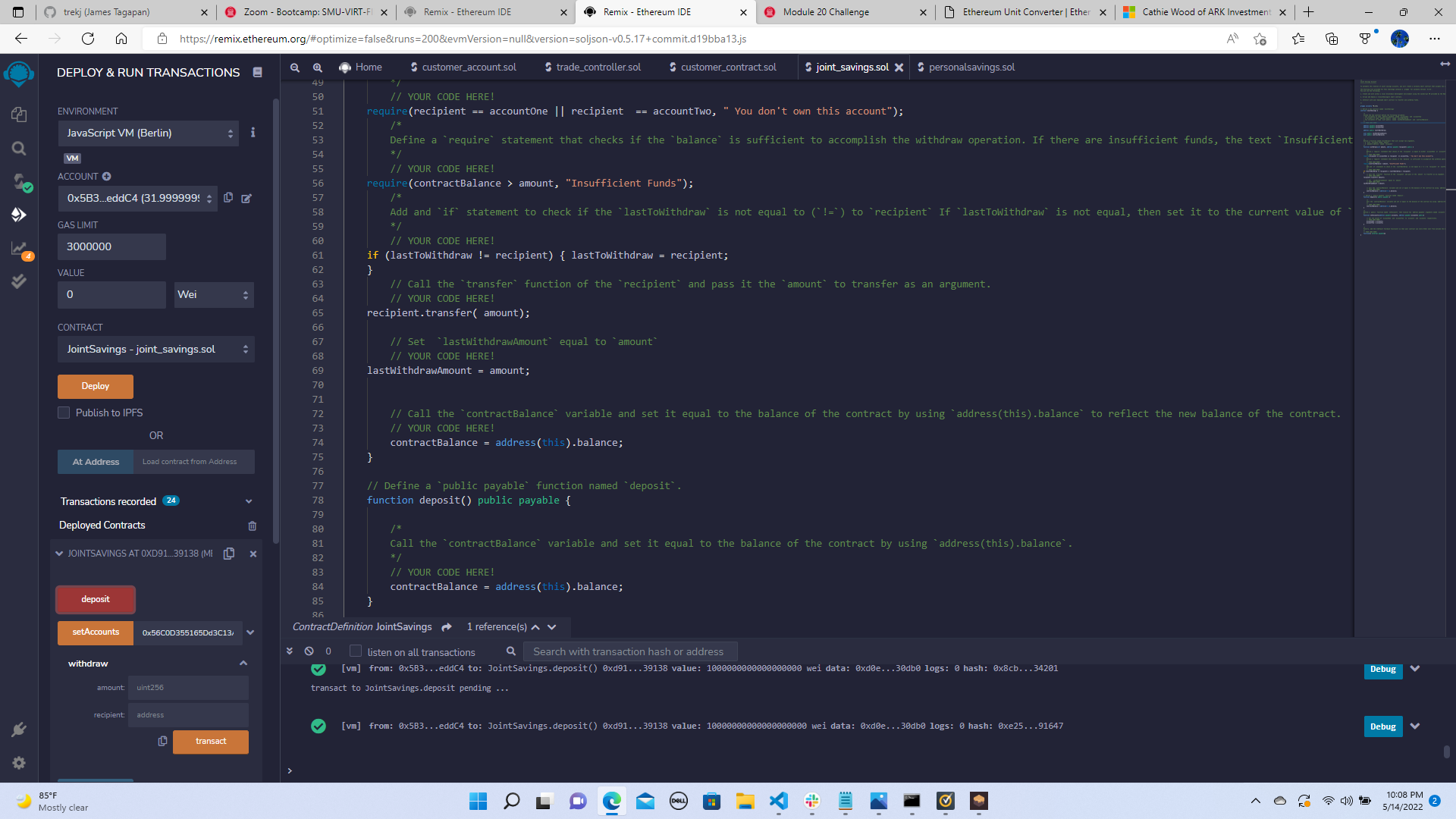 GitHub - trekj/Module_20_Challenge: Solidity