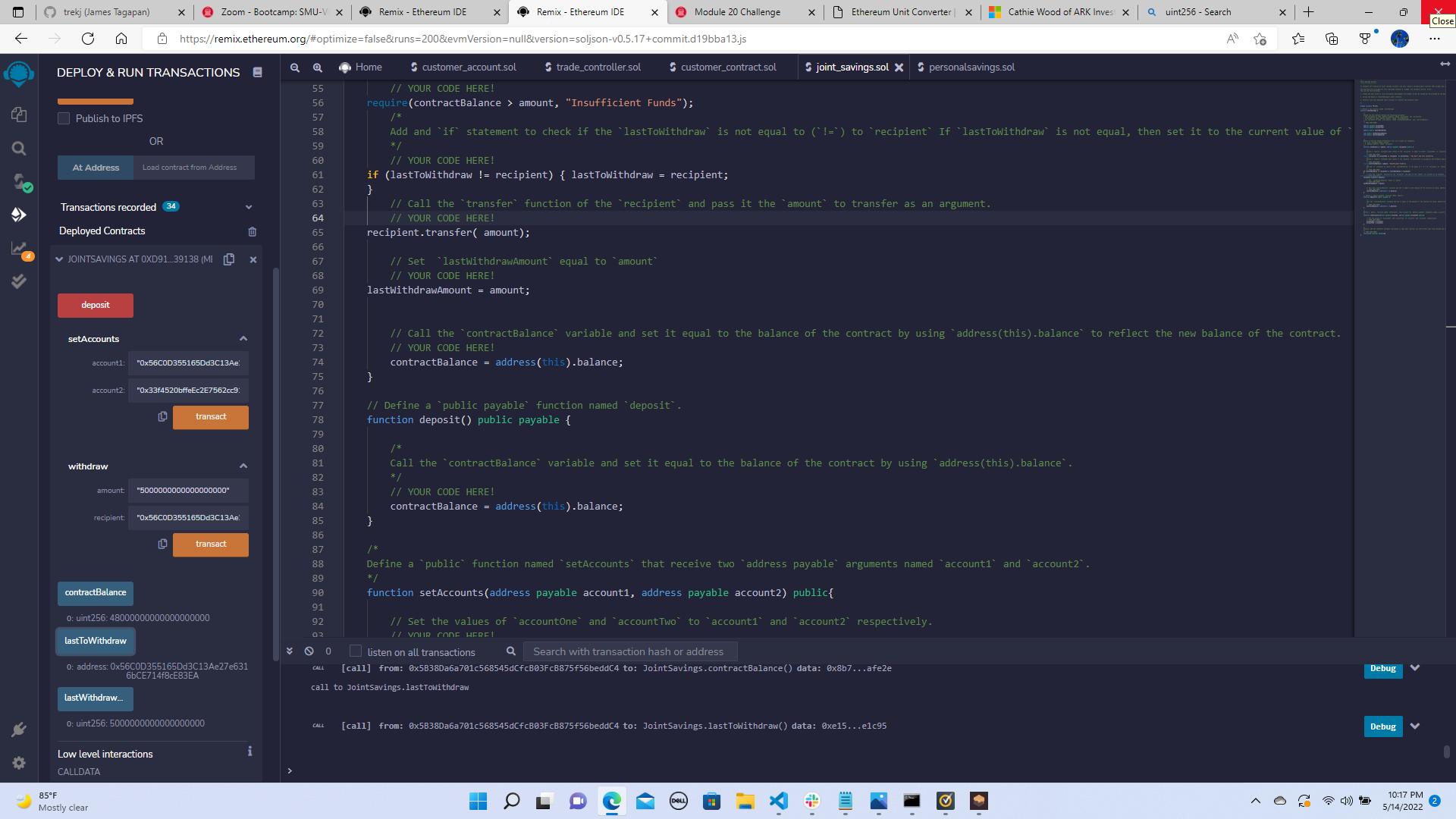 GitHub - trekj/Module_20_Challenge: Solidity