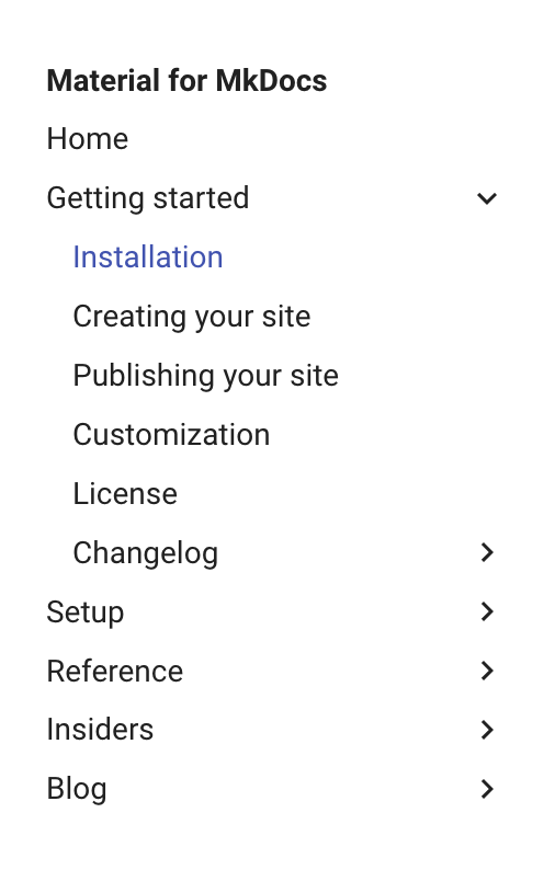 Incorrect menu indentation · Issue #3152 · squidfunk/mkdocs-material · GitHub