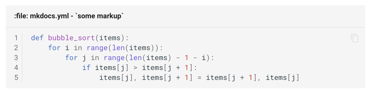 Feature suggestion: support new code highlight features · Issue #2997 · squidfunk/mkdocs ...
