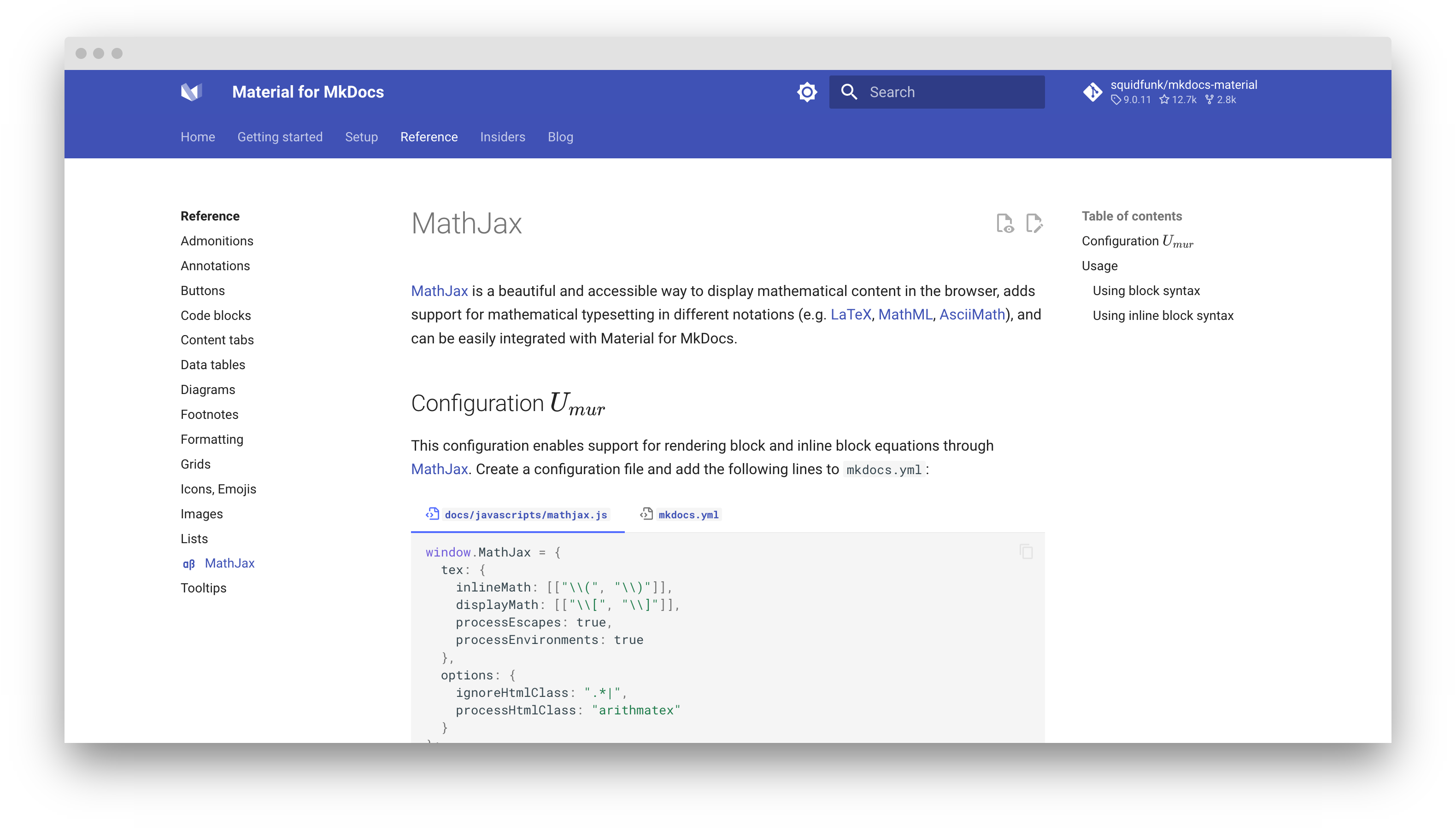 Inline latex not rendered in toc · Issue #5004 · squidfunk/mkdocs-material · GitHub
