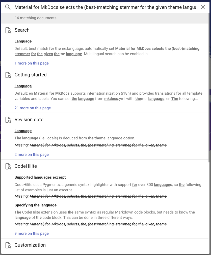 Search results not sorted by relevance · Issue #1799 · squidfunk/mkdocs-material · GitHub