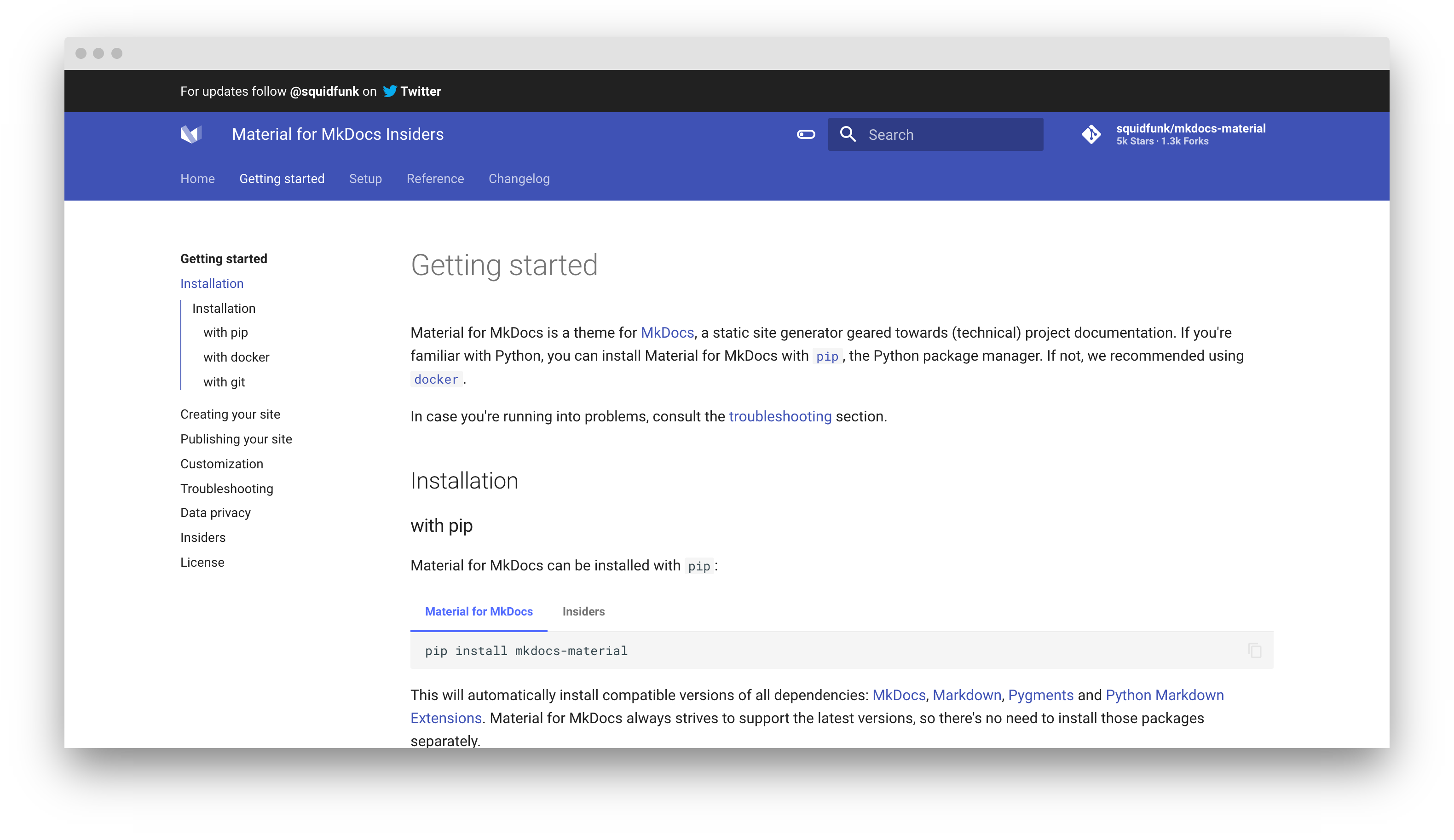 Allow to embed the TOC into the left-hand navigation · Issue #1815 · squidfunk/mkdocs-material ...
