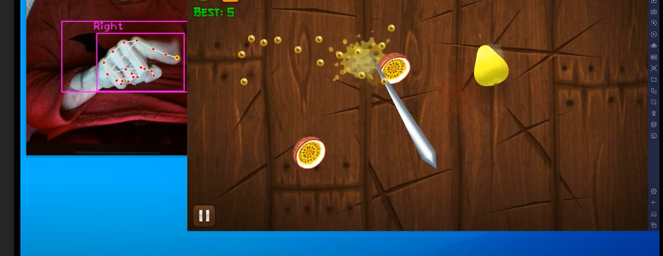 Github Cha Kra Fruit Ninja Opencv Cvzone Python Play Fruit Ninja Using Hand Gestures Python