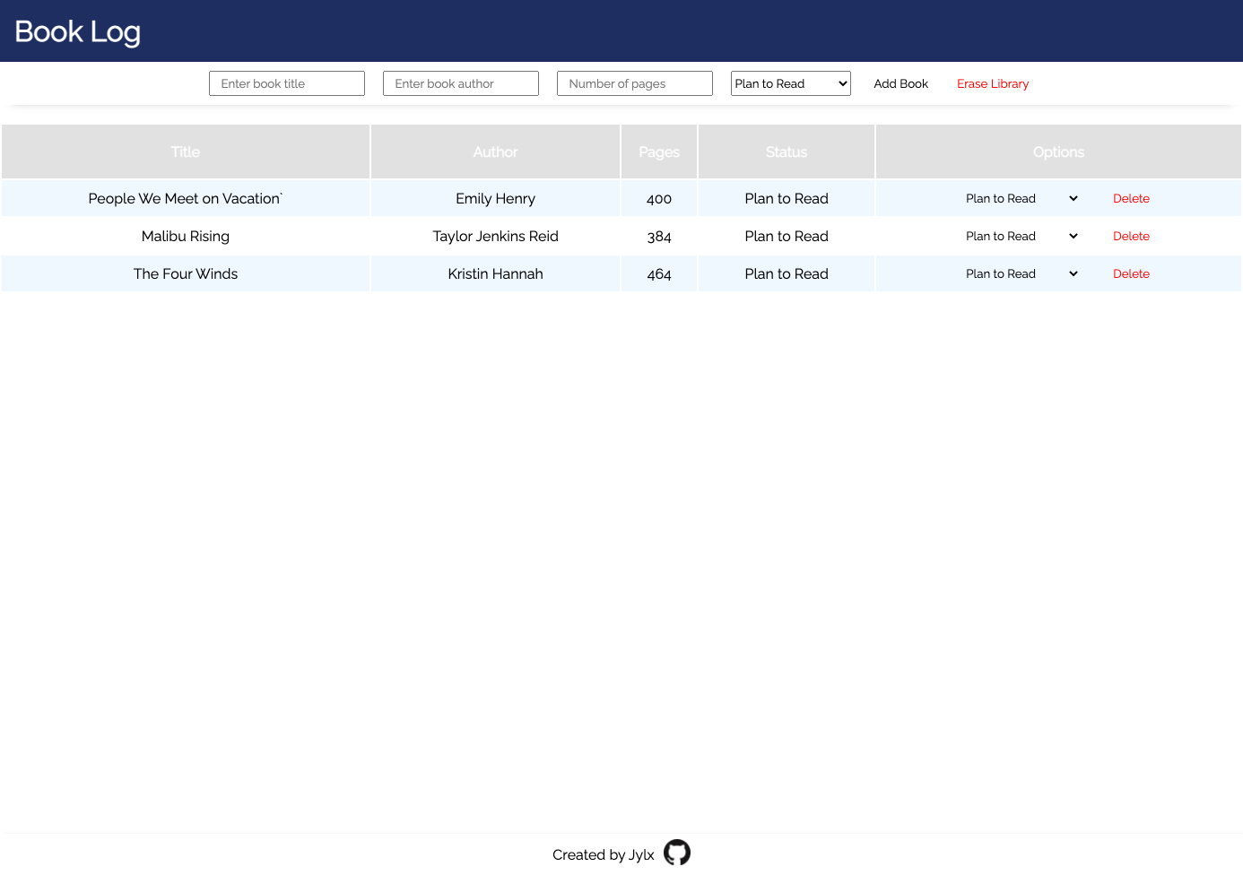 Github Jylxz Book Log