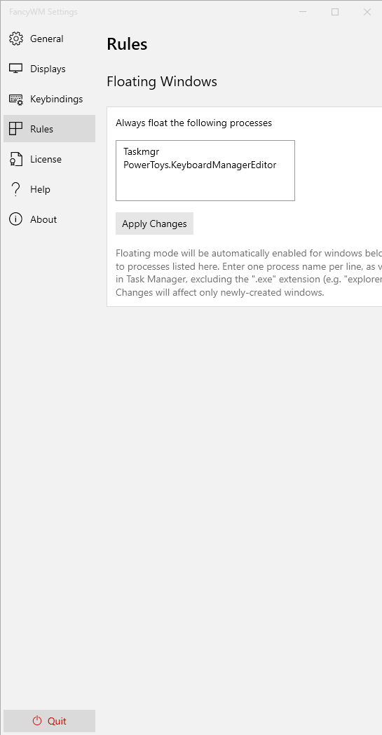 Low Priority: FancyWM settings responsivity / narrow-width text cutoff · Issue #22 · FancyWM ...