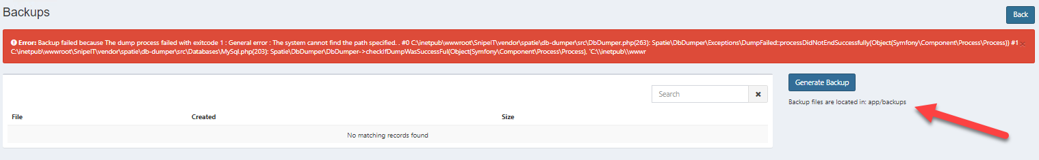 Error: Backup failed because The dump process failed with exitcode 1 : General error : The ...