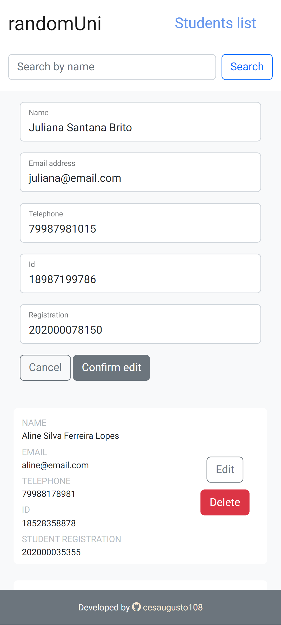 GitHub - cesaugusto108/student-list