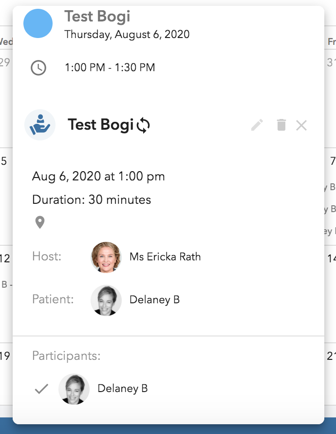 Appointment tooltip content still shows the basic tooltip content as well as the personalized ...