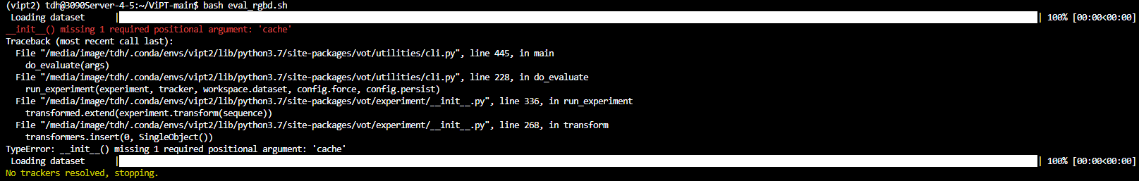 error happens when running 'vot evaluate --workspace ./ vipt_deep' · Issue #2 · jiawen-zhu/ViPT ...