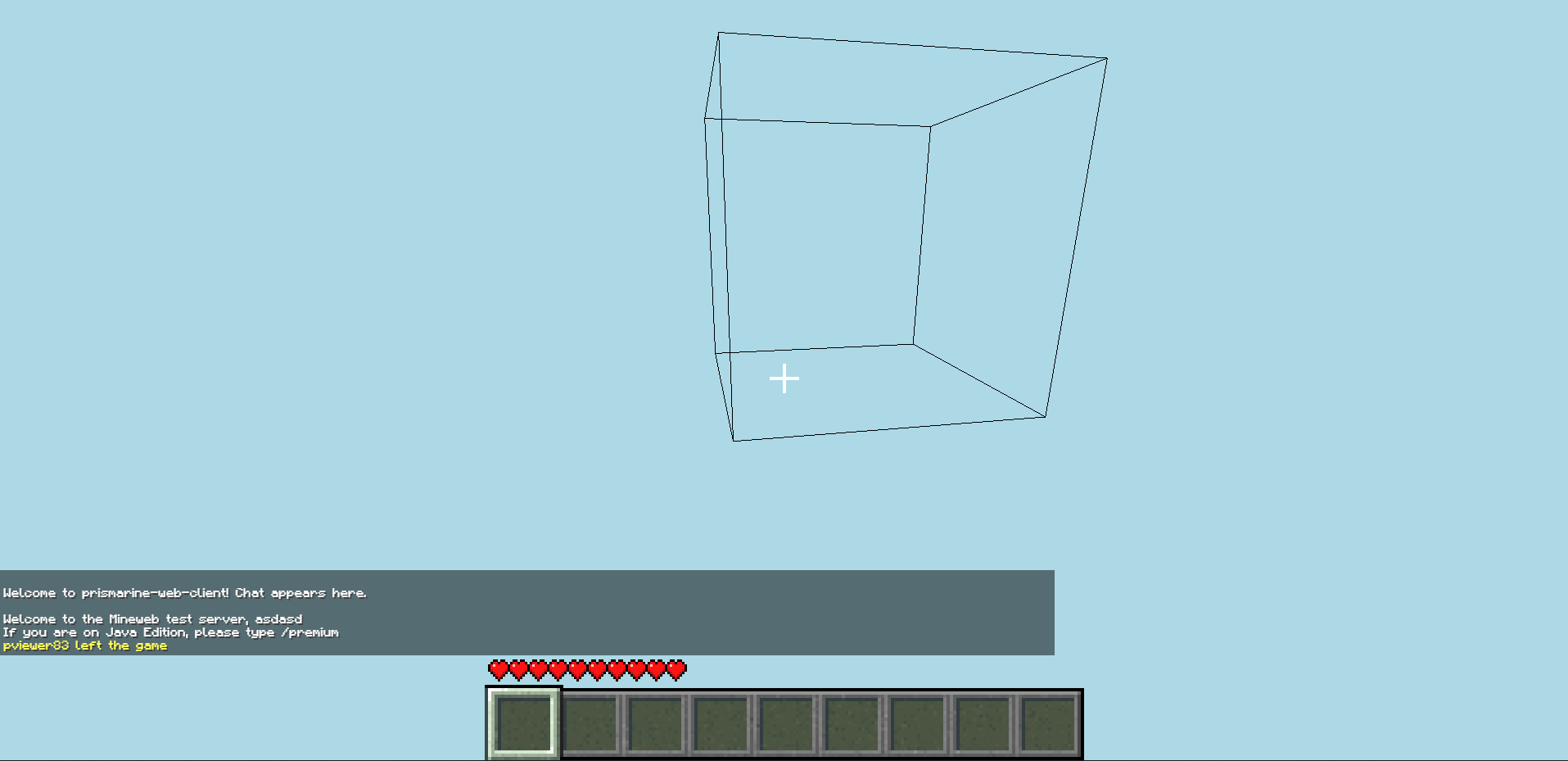 Only block outlines rendering · Issue #228 · PrismarineJS/prismarine-web-client · GitHub
