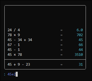 GitHub - was07/calculator-one: Console Calculator, Focusing on looks.