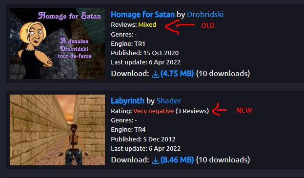 Level listing - Rating info enhancement · Issue #228 · rr-/TRCustoms · GitHub