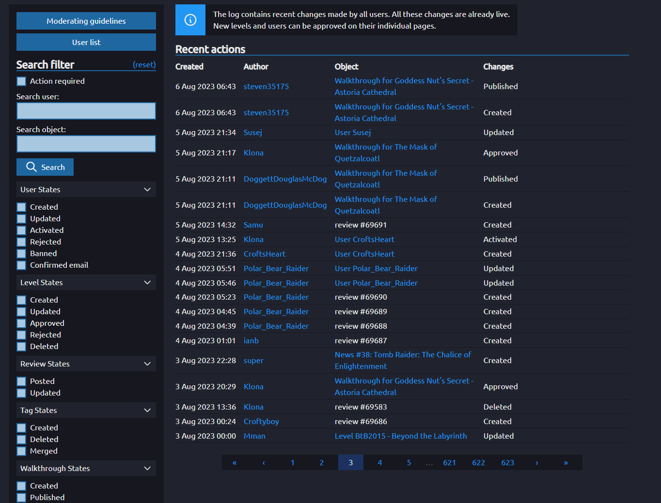 Audit log - reviews logs not linking · Issue #366 · rr-/TRCustoms · GitHub