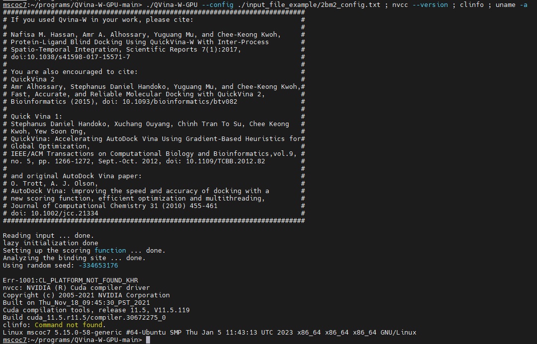 Err-1001:CL_PLATFORM_NOT_FOUND_KHR · Issue #1 · DeltaGroupNJUPT/QVina-W-GPU · GitHub