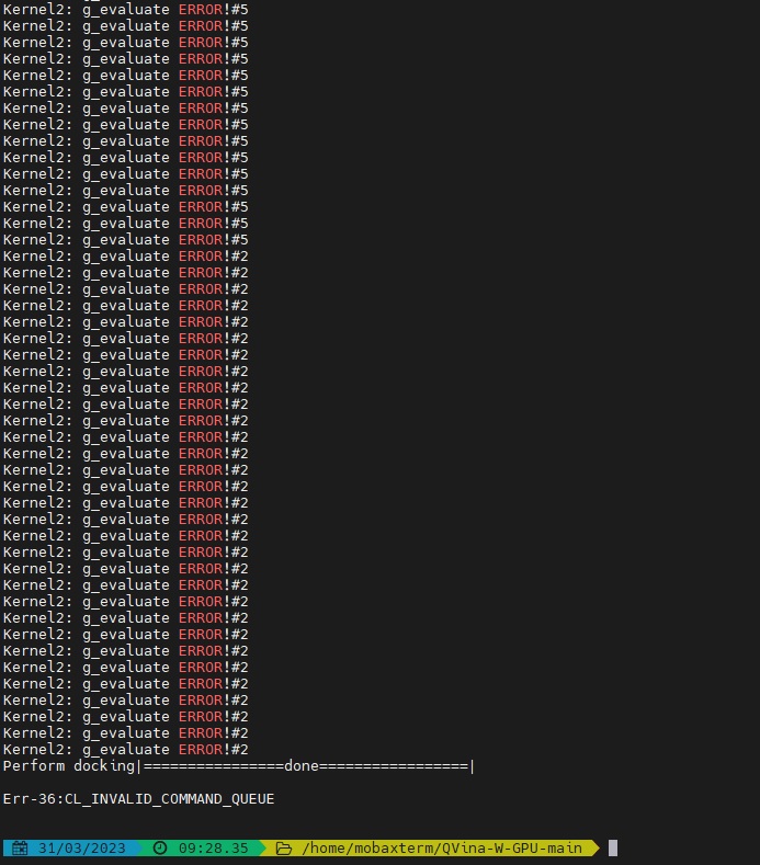 Err-36:CL_INVALID_COMMAND_QUEUE · Issue #2 · DeltaGroupNJUPT/QVina-W-GPU · GitHub