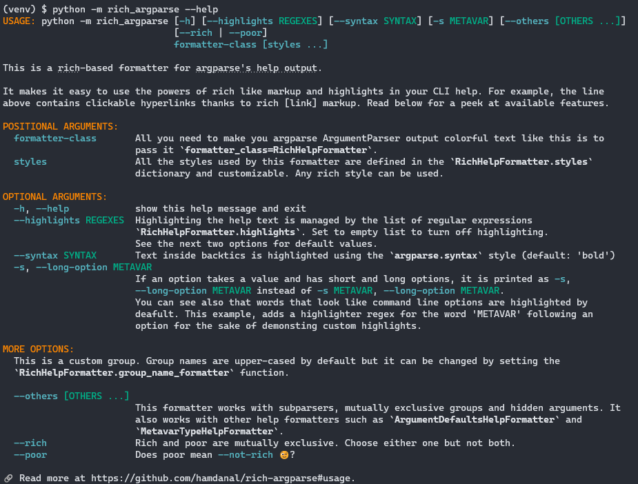 GitHub Hamdanal rich argparse A Rich Help Formatter For Argparse