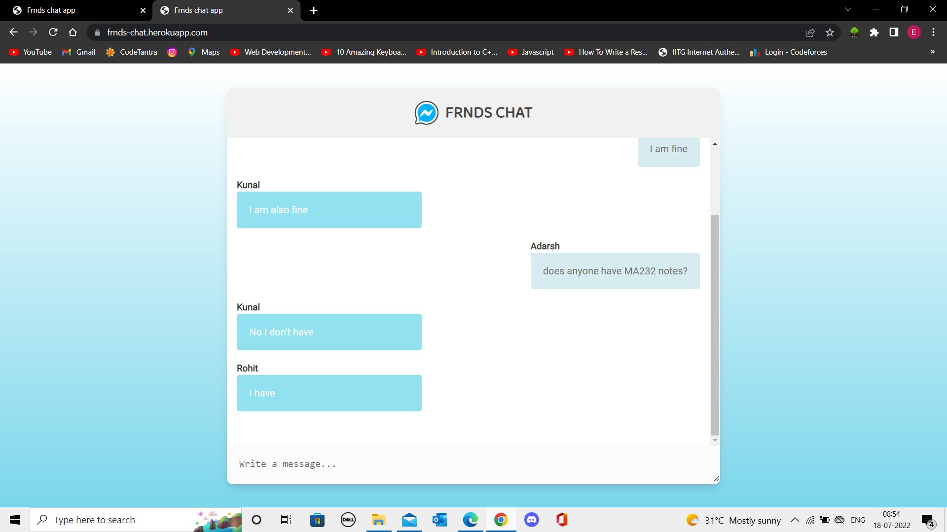 GitHub - eshu-patel/Chat-app: Created a real-time chat-app using HTML ...