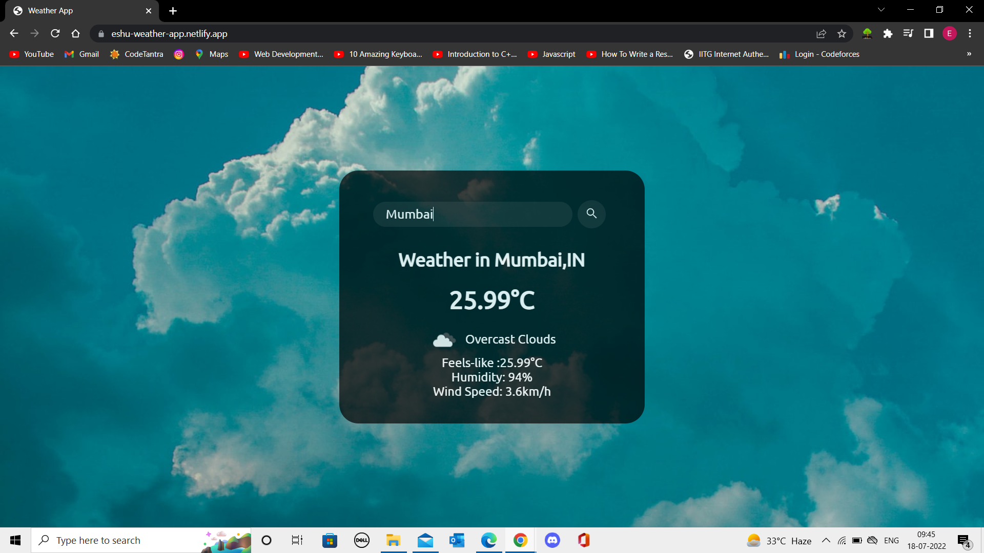 GitHub - eshu-patel/Weather-app: Created a website that tells us the ...