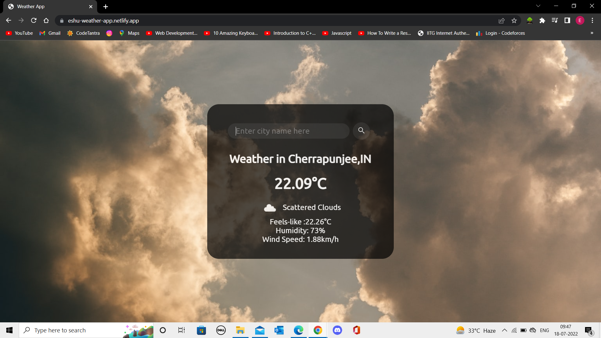 GitHub - eshu-patel/Weather-app: Created a website that tells us the ...