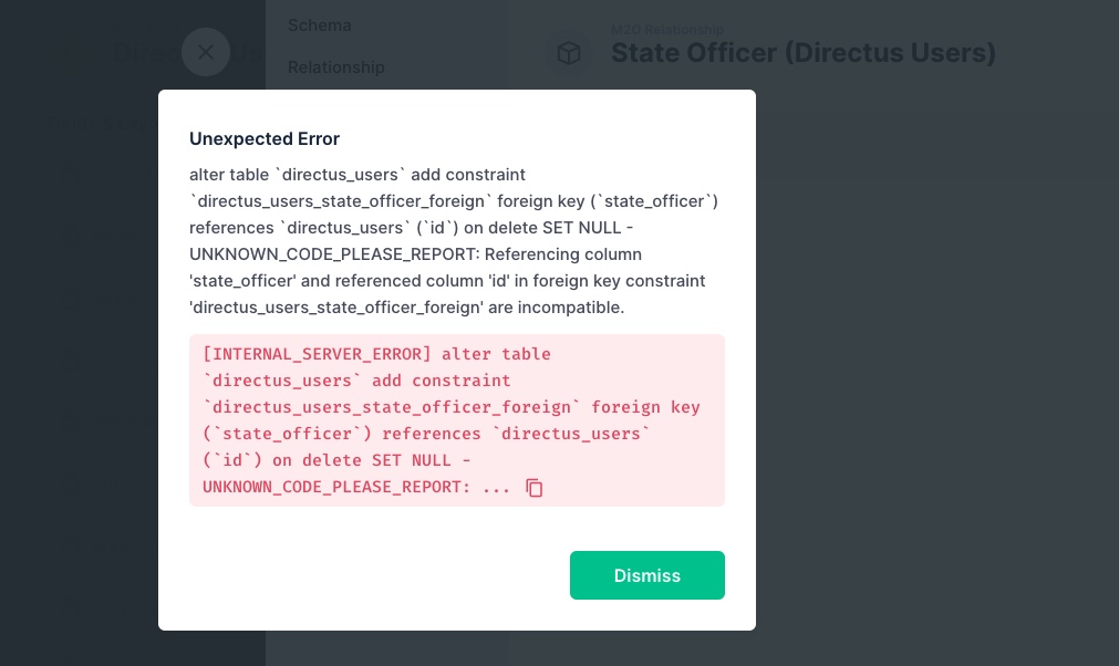 Creating a new collection throws an error · Issue #7572 · directus/directus · GitHub