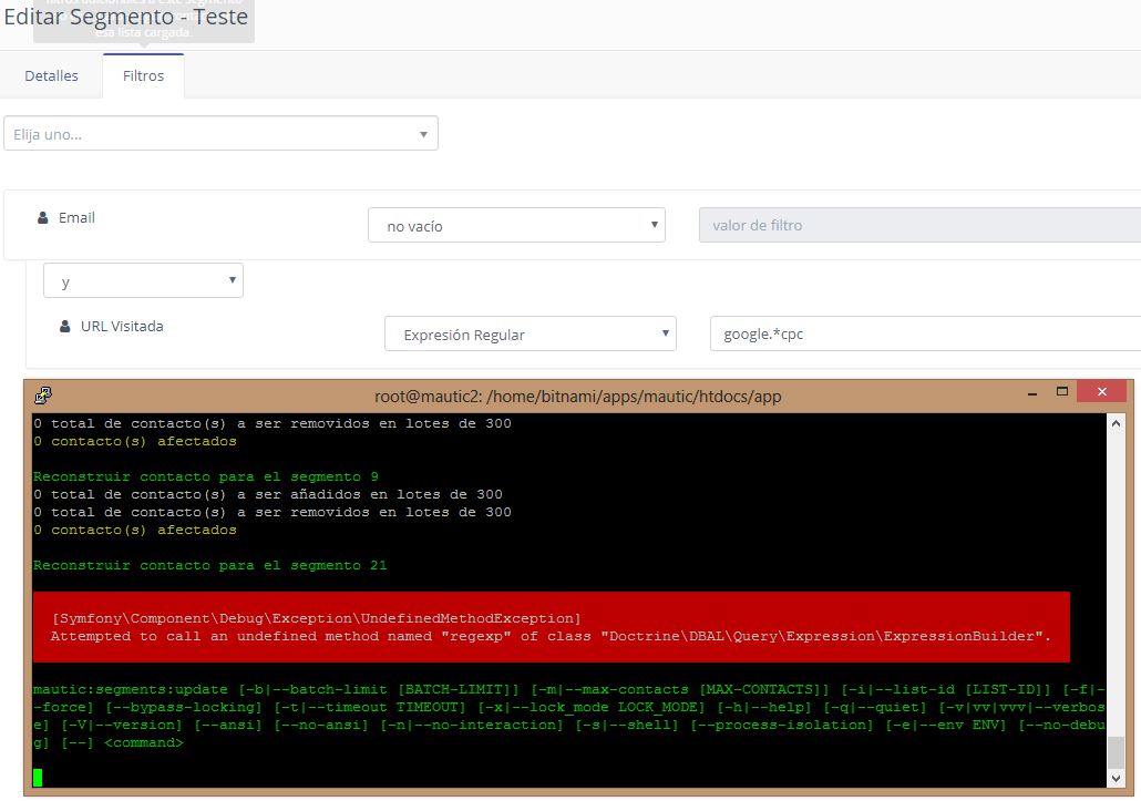 Segments: RegExp filter not works with others types · Issue #6639 · mautic/mautic · GitHub