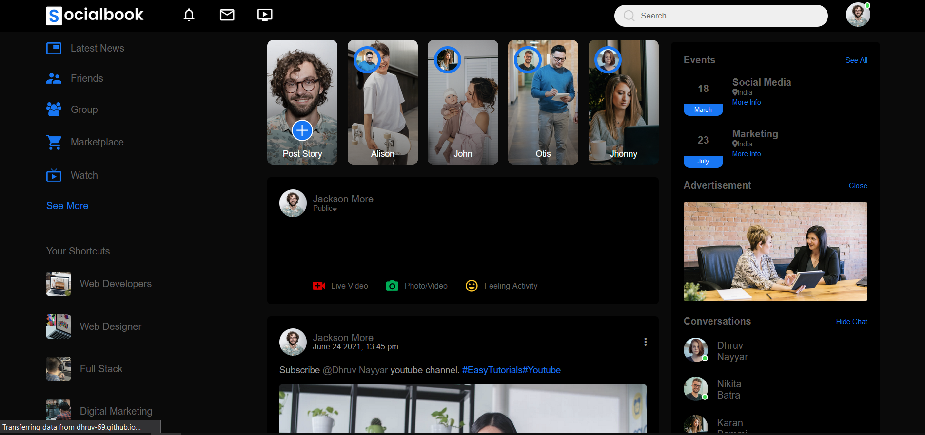 GitHub - dhruv-69/social-clone