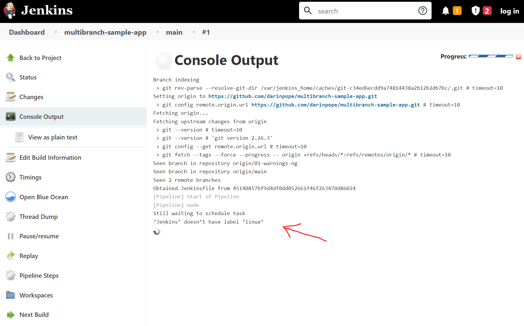 Taking forever to run a job with message - ‘Jenkins’ doesn’t have label ‘linux’ · Issue #13 ...