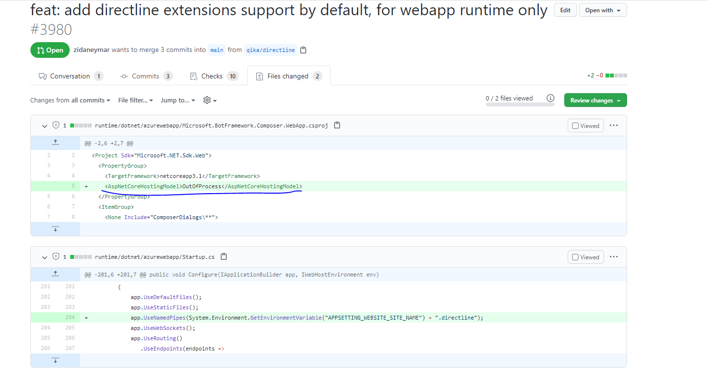Publishing Composer Bot to Azure results `HTTP Error 500.30 - ANCM In-Process Start Failure ...