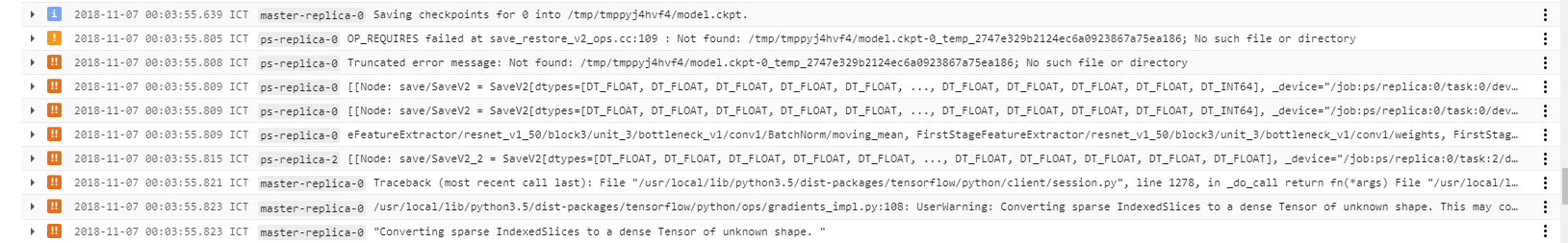 Checkpoint Error with Object Detection on Google Cloud ML Engine · Issue #5704 · tensorflow ...