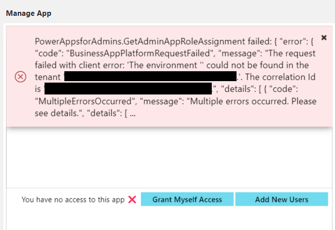 [CoE Starter Kit - BUG] PBI Report Drill Through 'Access this App / Flow' throws error · Issue ...