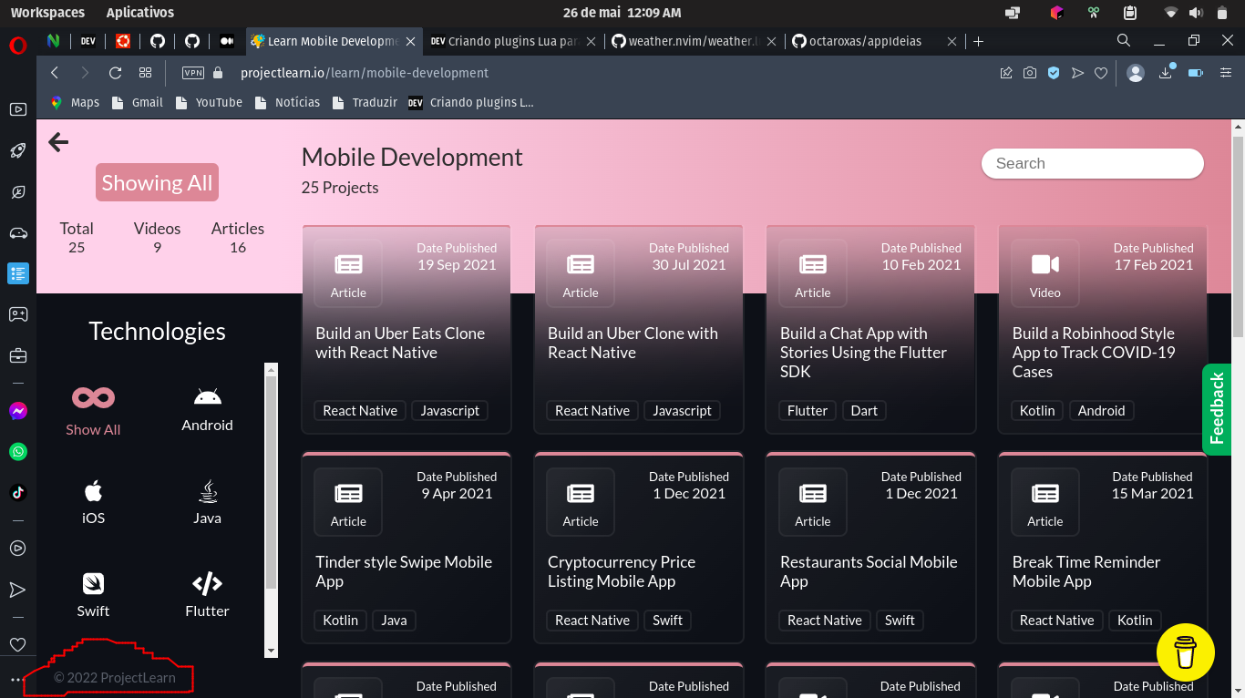 Update "© 2022 ProjectLearn" to "© 2023 ProjectLearn" in website "https://projectlearn.io ...