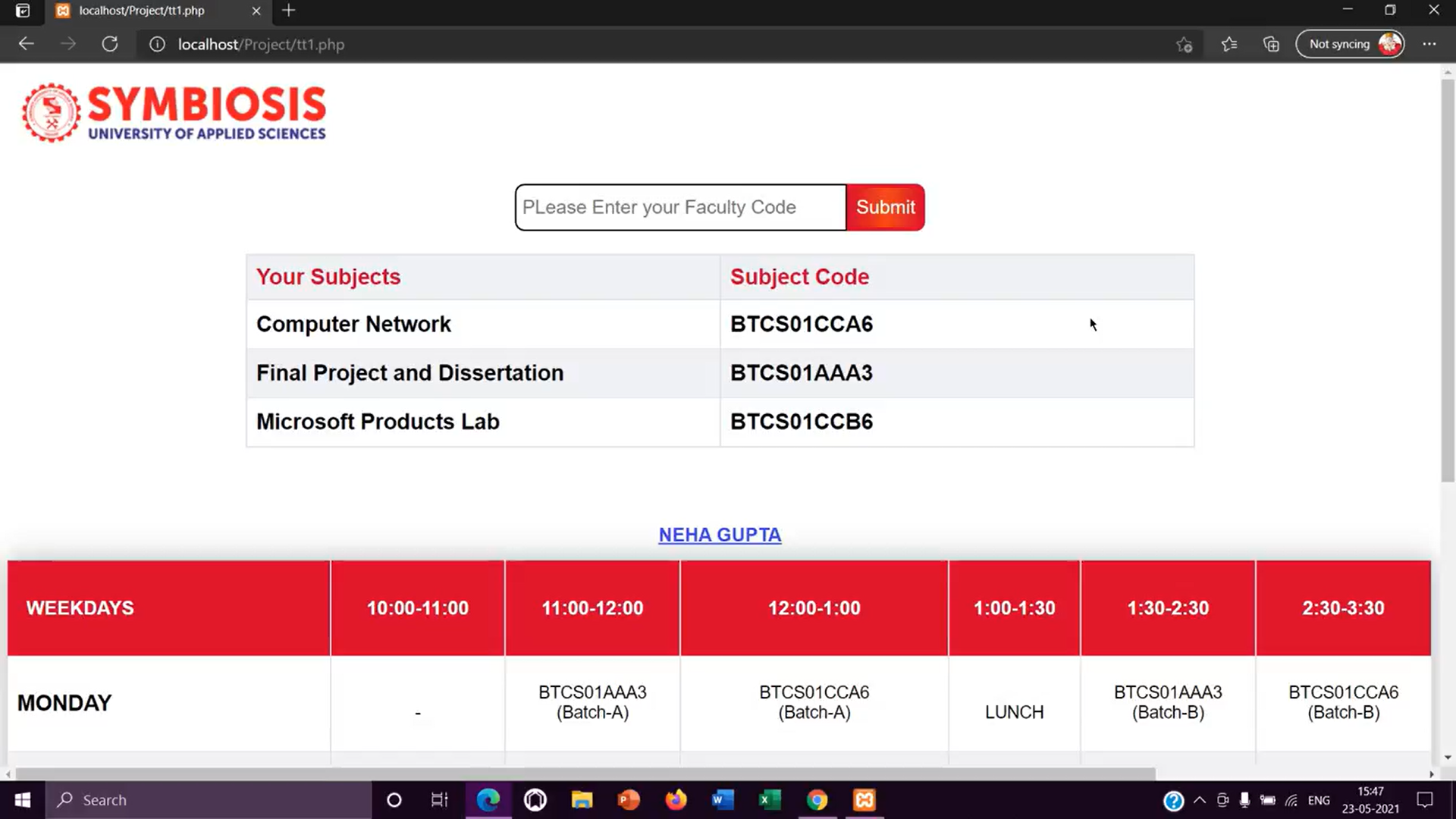 GitHub - jaya2523/College-faculty-time-table-web-Application: The Objective of the project is to ...
