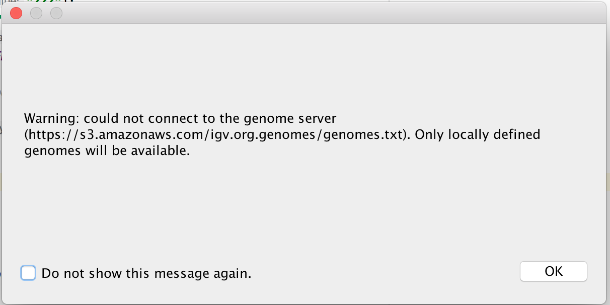 Don't require connection to AWS when starting IGV 2.7.2 · Issue #721 · igvteam/igv · GitHub