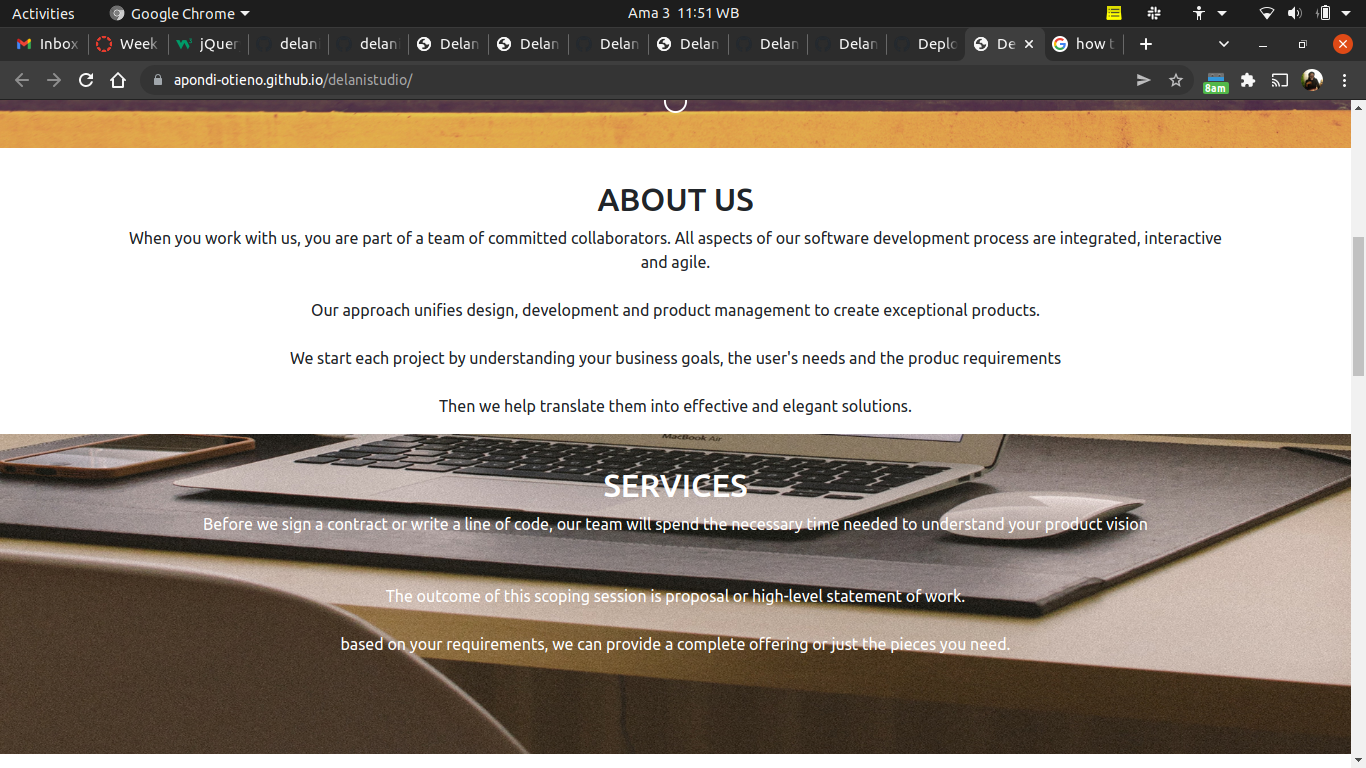 GitHub - Apondi-Otieno/delanistudio: Studio website with a form to take information from the ...
