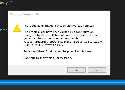 v12.0 is not work in vs2019 enterprise · Issue #865 · codecadwallader/codemaid · GitHub