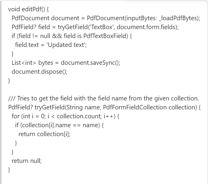 How to get pdf form field by name? · Issue #1271 · syncfusion/flutter-widgets · GitHub