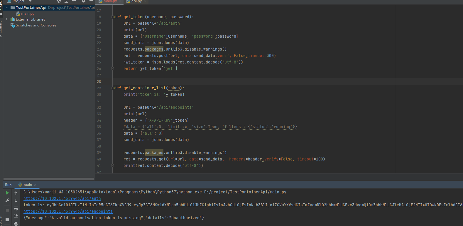 Unable to use curl to interface with API; httpie functions correctly · Issue #6407 · portainer ...