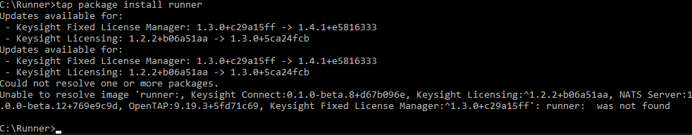 Simplify the response from installing a package that does not exist · Issue #921 · opentap ...