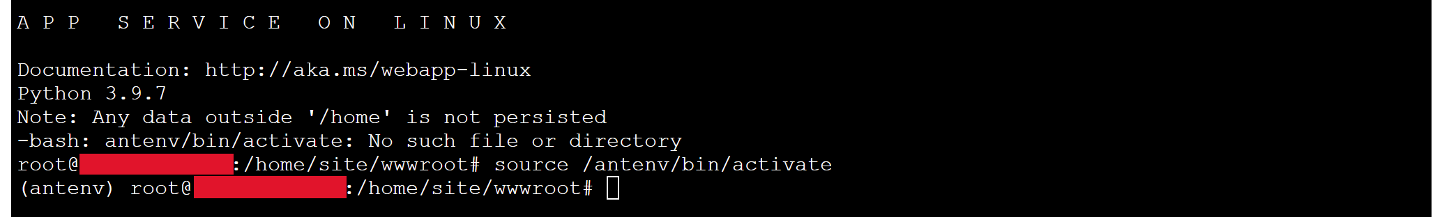 Azure WebApp - Virtual environment activation fails · Issue #1676 · microsoft/Oryx · GitHub