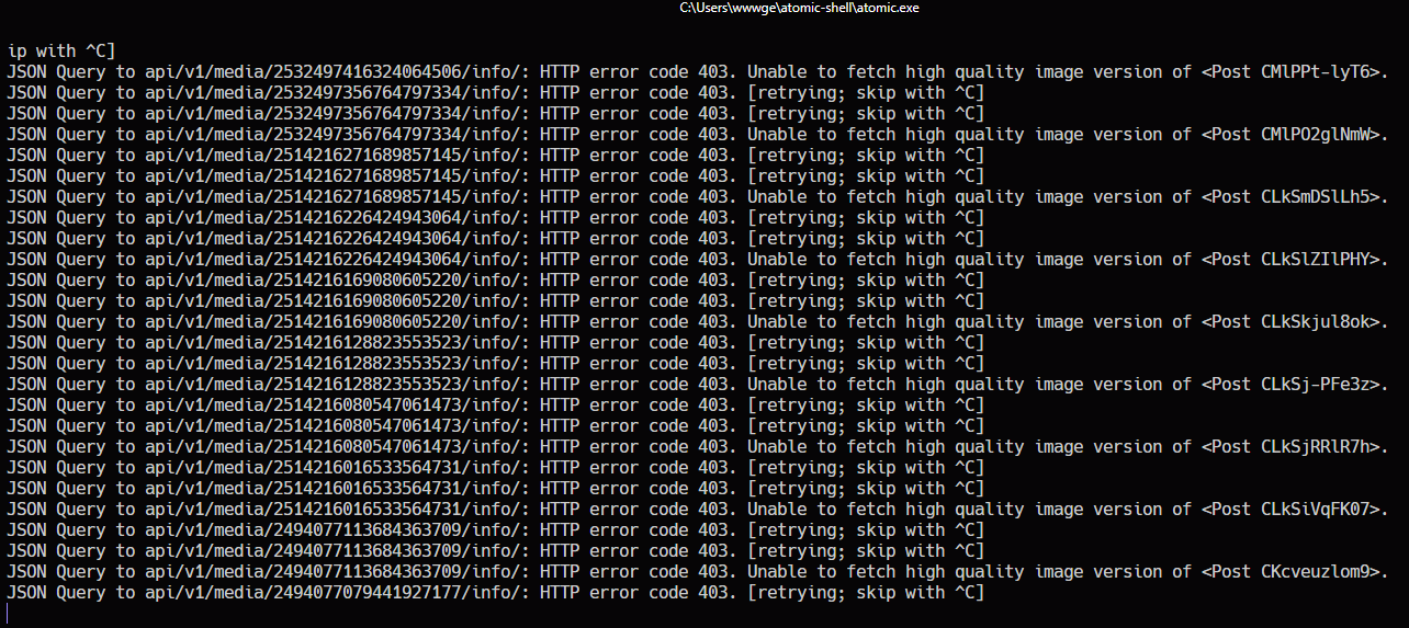 JSON QUERY HTTP ERROR 403 · Issue #1539 · instaloader/instaloader · GitHub