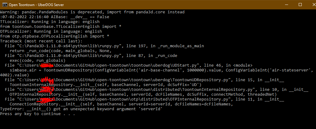 Uberdog help · Issue #58 · open-toontown/open-toontown · GitHub