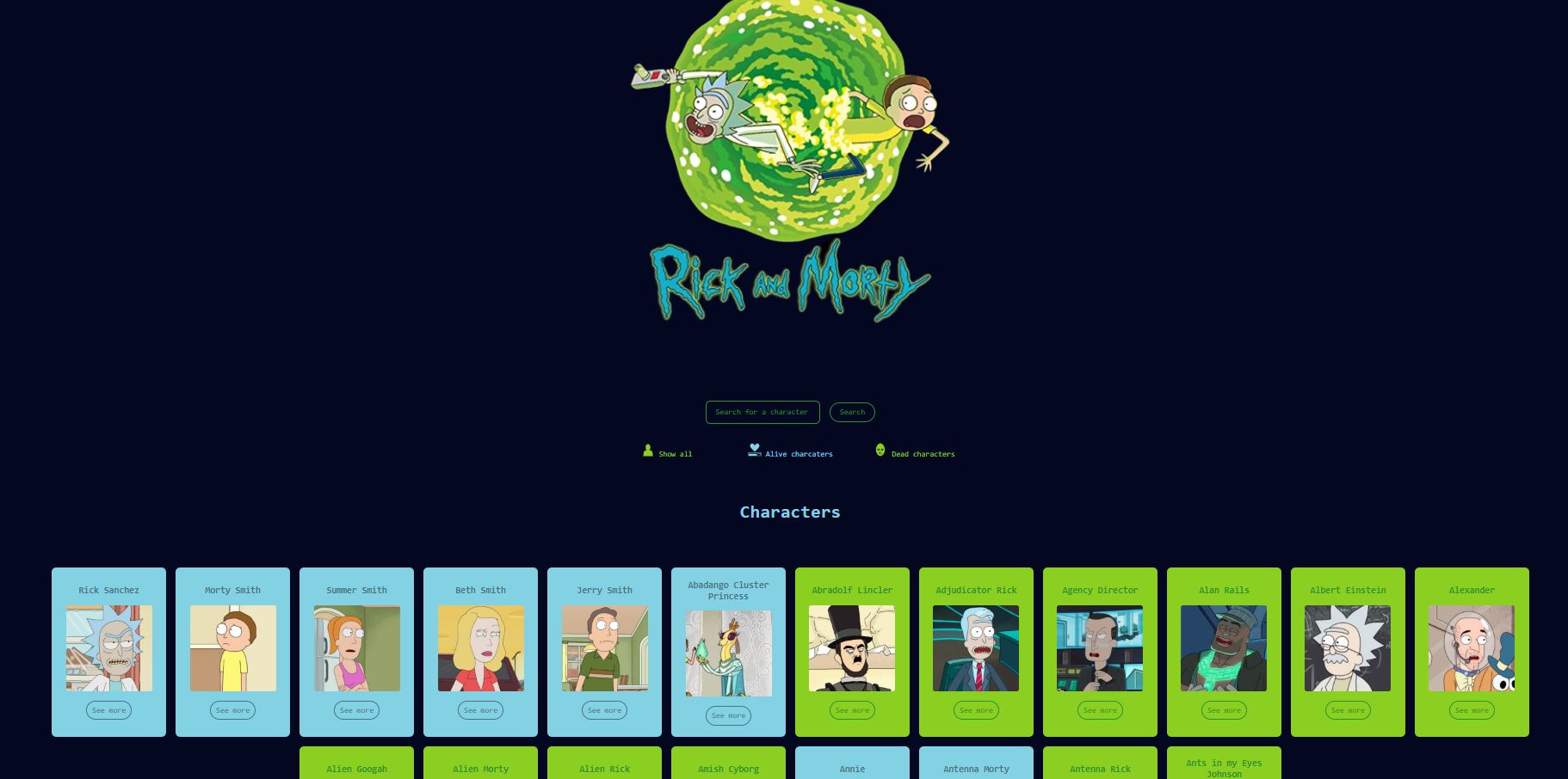GitHub - julialbq/Rick-and-Morty-API