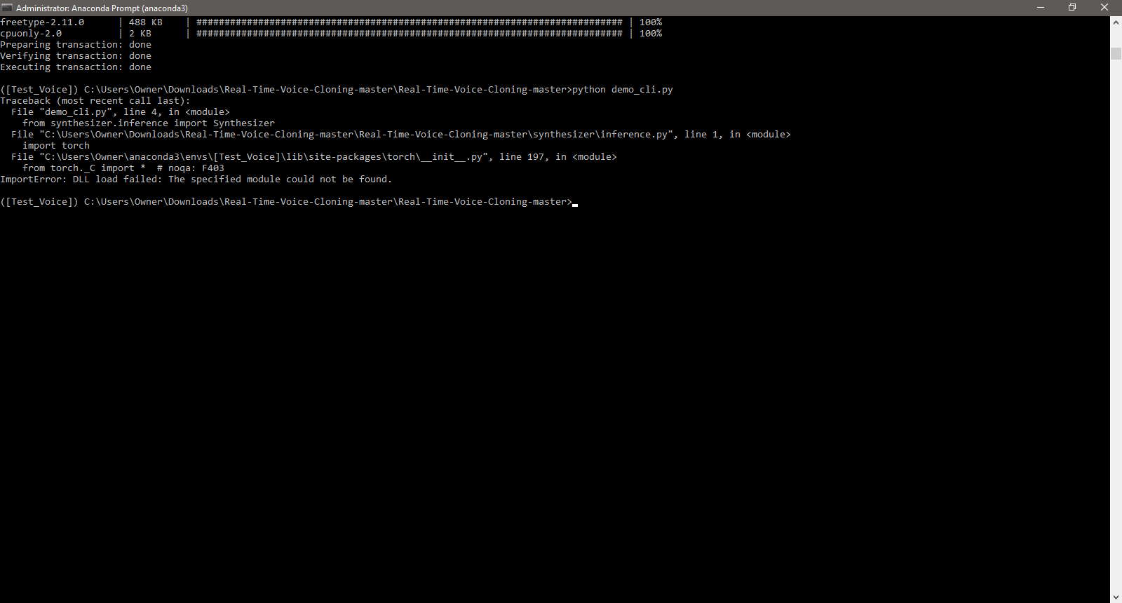 Two errors Importerror and ignoring 2 things · Issue #880 · CorentinJ ...