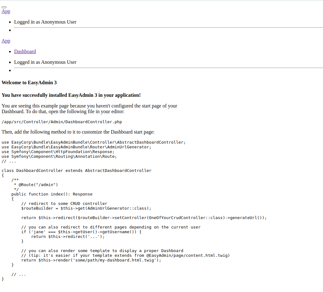 No CSS on new dashboard, new project. · Issue #4788 · EasyCorp/EasyAdminBundle · GitHub