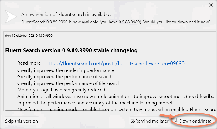 Does not update – Install and Relaunch not working · Issue #339 · adirh3/Fluent-Search · GitHub