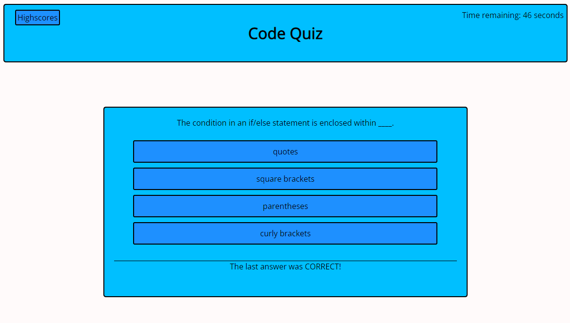 GitHub - GrantRT/Code-Quiz: A timed quiz on JavaScript fundamentals that stores high scores
