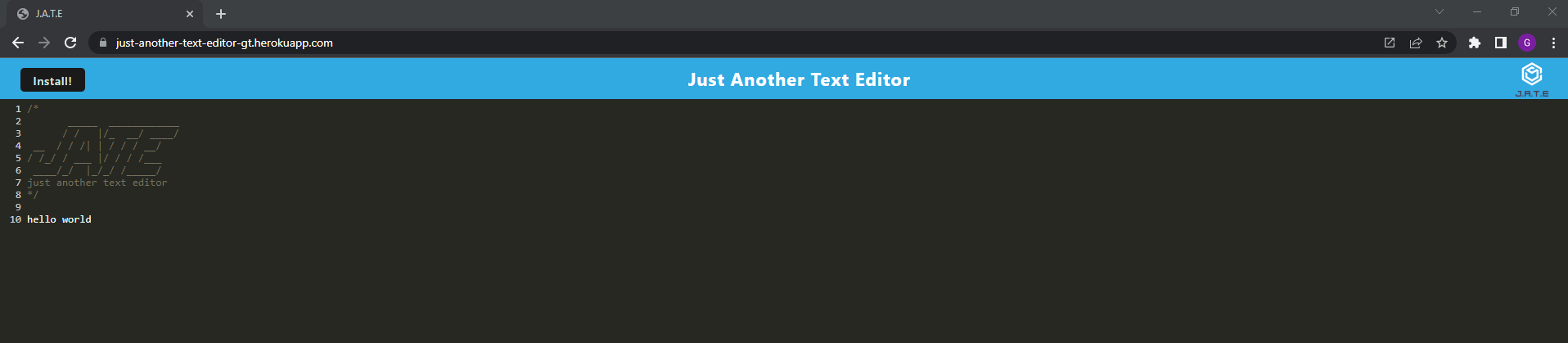 GitHub - GrantRT/PWA-Text-Editor: A text editor that runs in the browser. The app will be a ...