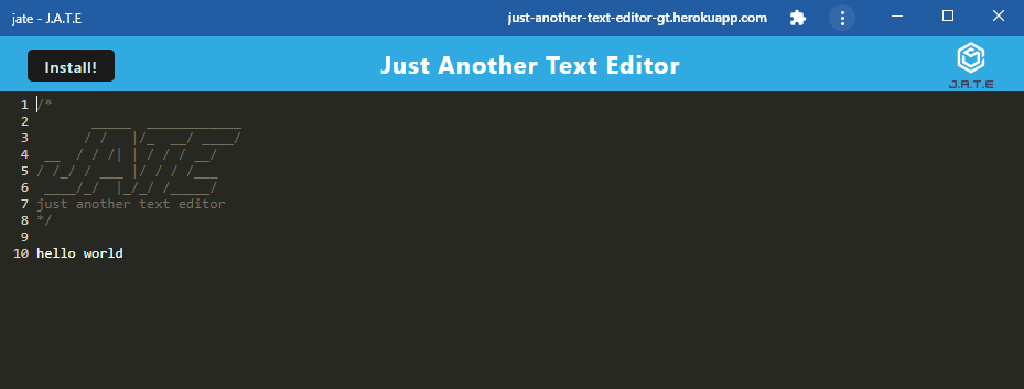 GitHub - GrantRT/PWA-Text-Editor: A text editor that runs in the browser. The app will be a ...