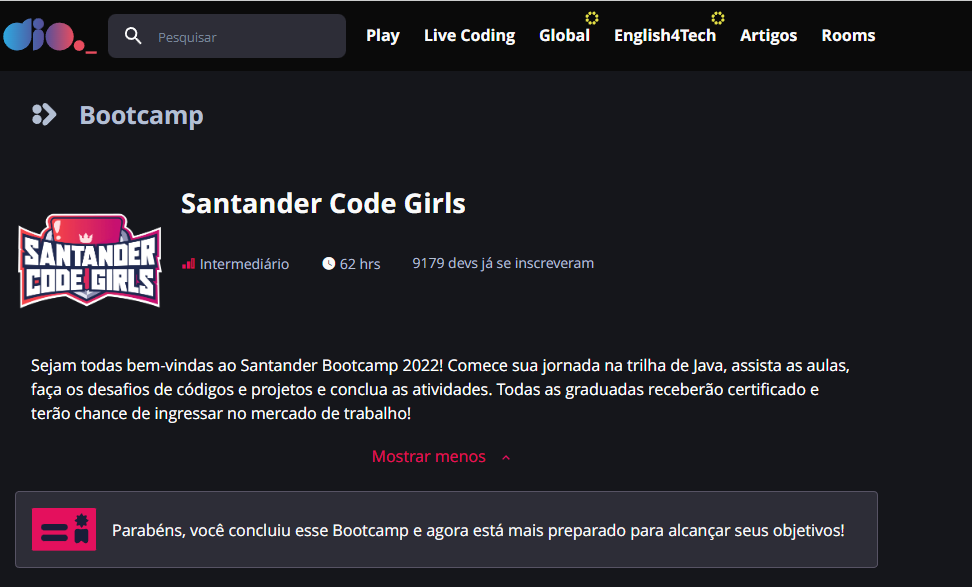 GitHub - jessikaraw/Bootcamp-Santander-Code-Girls-DIO: Santander Code Girls - Intermediário - 62 ...